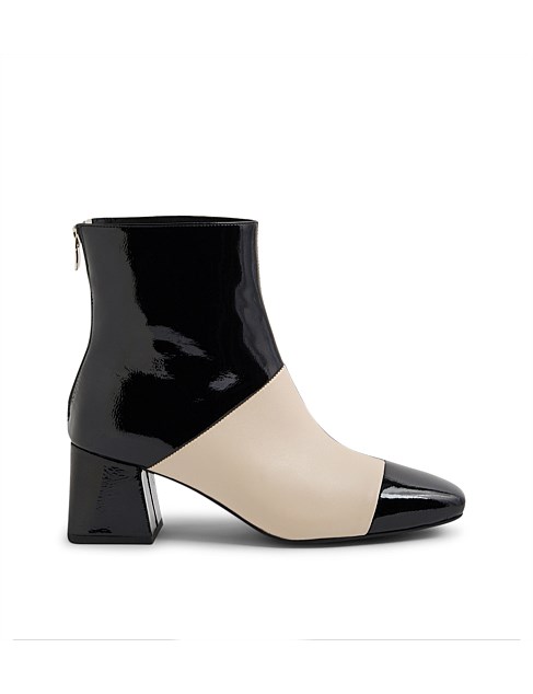 Django & Juliette Vitch Dj Black Cream Patent Leather | David Jones
