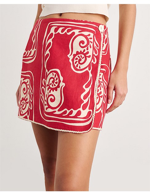 Jag Ceezee Linen Wrap Mini Skirt | David Jones