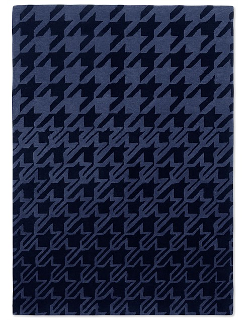 Ted Baker Houndstooth Dark Blue Rug | David Jones