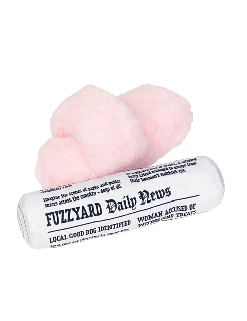 Fuzzyard Fetch My Slippers & Paper 2pk | David Jones