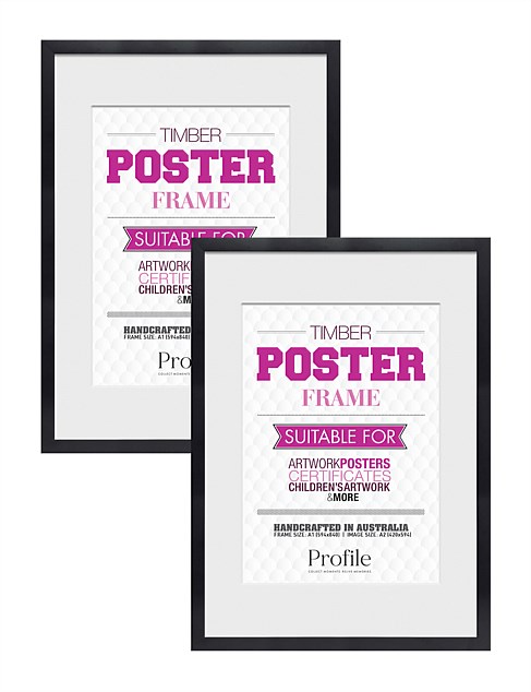 Profile Australian Made Timber Poster Frame A1/a2 Black (2 Pack ...