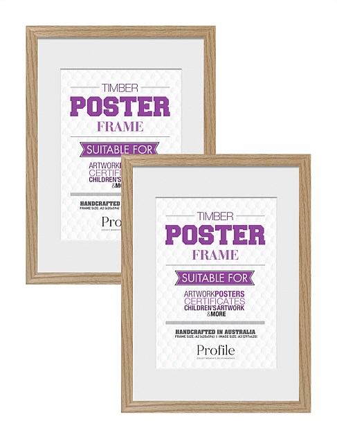 Profile Australian Made Timber Poster Frame A2/a3 Natural Oak (2 Pack ...
