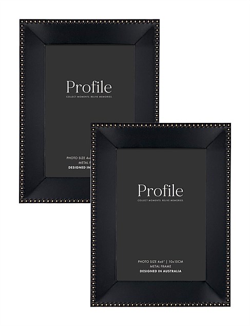 Profile Noble Metal Photo Frame 4x6in Black (2 Pack) | David Jones
