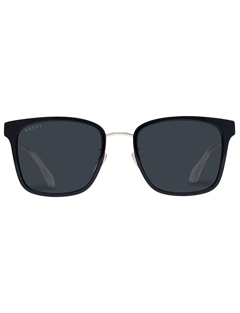 Gucci Black Rectangle Sunglasses | David Jones