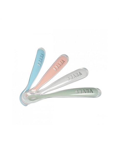 Beaba 1st Stage Silicone Spoons 4m+ 4 Pack | David Jones