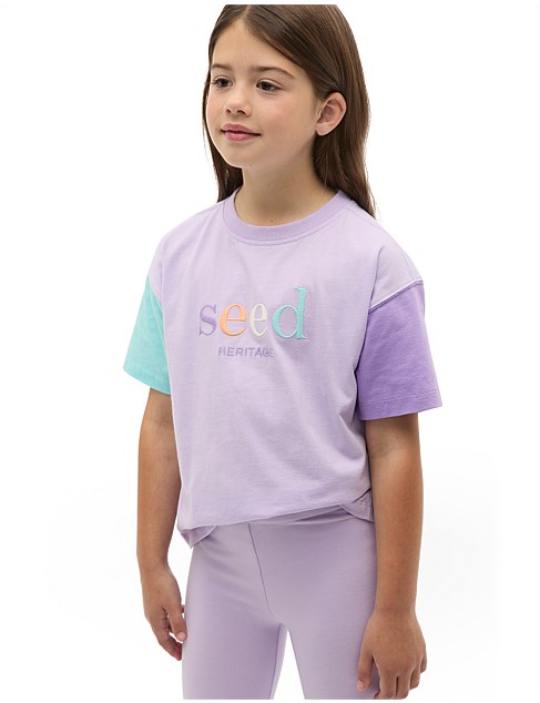 Seed Heritage Colourblock Logo Tee | David Jones