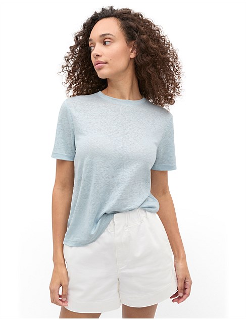 Seed Heritage Linen Neat Tee | David Jones