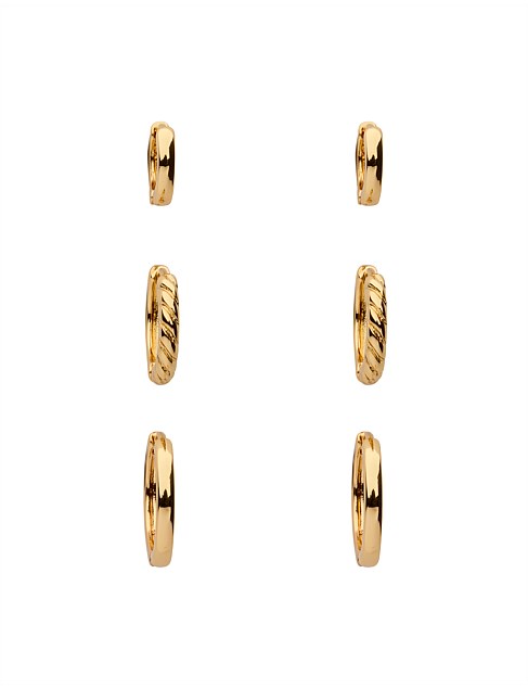 Seed Heritage Textured Huggie Ear Pack | David Jones