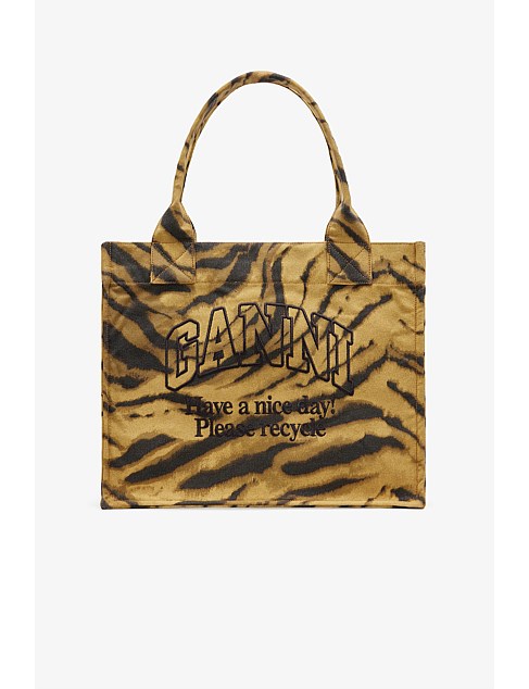 Ganni Large Easy Shopper Pocket Print Zebra | David Jones