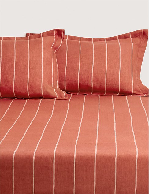 Sheridan Abbotson Stripe King Fitted Sheet In Relish | David Jones