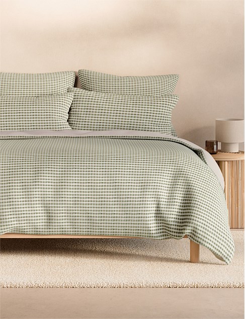 Sheridan Romi Check Queen Quilt Cover Set In Vine | David Jones
