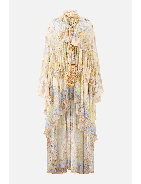 Camilla Ruffle High Low Dress With Long Sleeve | David Jones