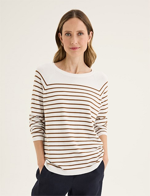 Yarra Trail Border Stripe Knit | David Jones