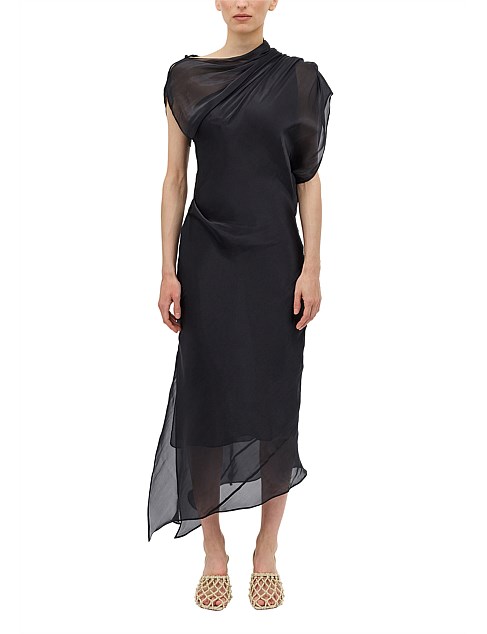 Bianca Spender Black Liquid Organza Decode Dress | David Jones