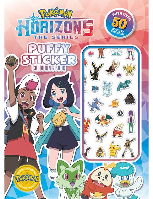 Scholastic Pokemon Horizons the Series: Puffy Sticker Colouring Book ...