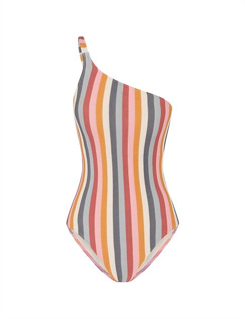 Peony Rainbow One Shoulder One Piece | David Jones