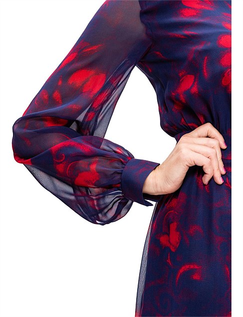 Dries Van Noten Devir Long Sleeve Dress In Silk | David Jones