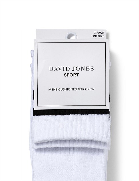 David Jones Collection 3 Pack Cushioned Quarter Crew Socks | David Jones