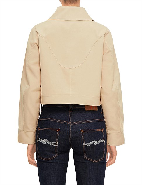 Ganni Heavy Twill Cropped Jacket | David Jones