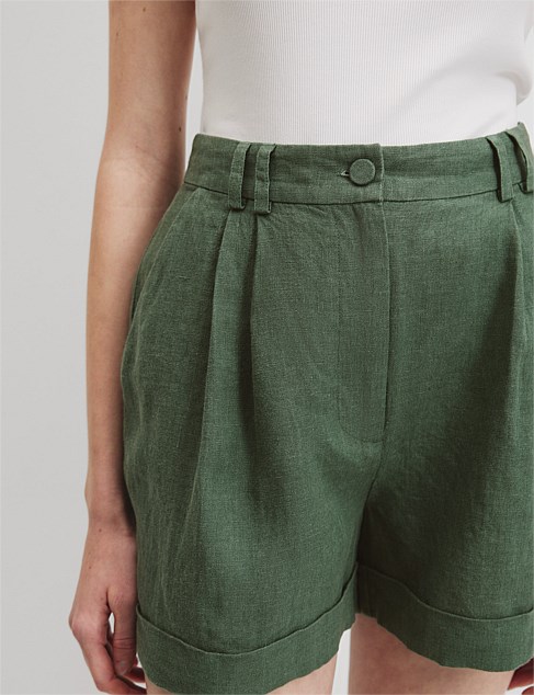 Country Road Organically Grown Linen Tuck Front Short | David Jones