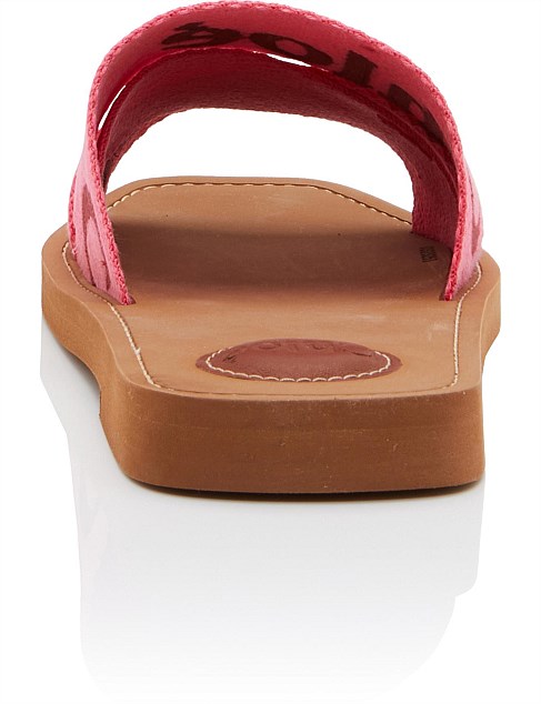 Chloé Woody Embroidered Linen Slide | David Jones