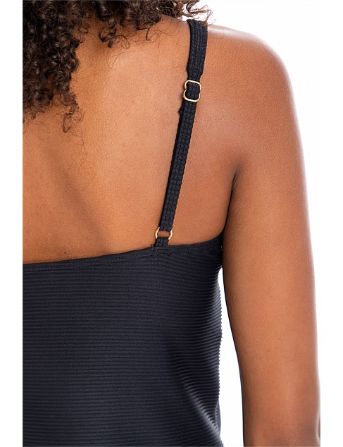 Togs Textured Black Tankini Pleated Swim Set | David Jones