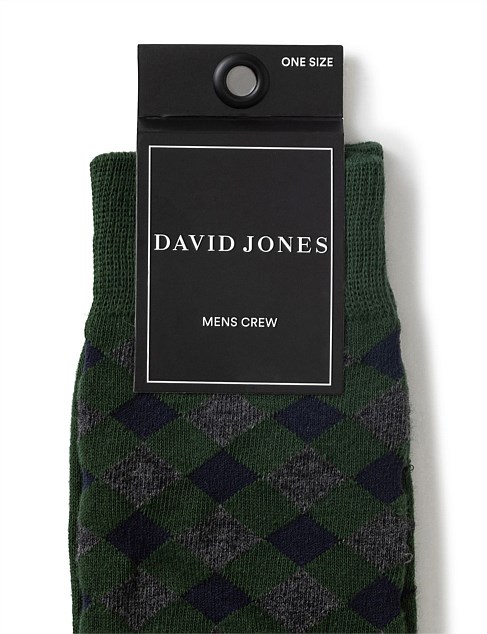 David Jones Collection Argyle Business Crew | David Jones