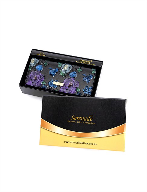 Serenade Vincent Lge Rfid Hand Painted Leather Wallet | David Jones