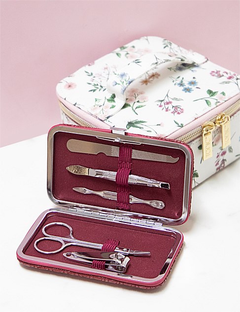 David Jones Collection Herringbone Manicure Set Mulberry | David Jones