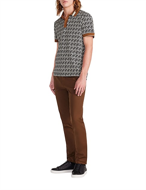 Calibre Monogram Jacquard Polo | David Jones