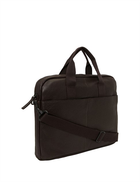 Alta Linea Pebble Leather Briefcase | David Jones