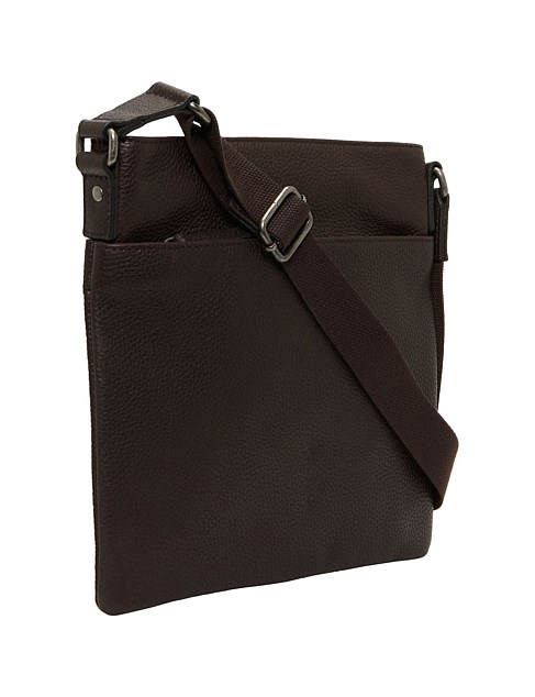 Alta Linea Pebble Leather Crossbody Floater Choc Bitter | David Jones