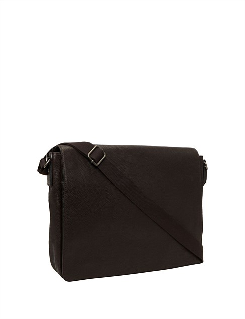 Alta Linea Pebble Leather Xl Messenger Bag | David Jones