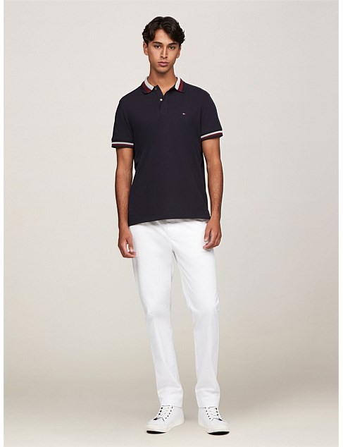 Tommy Hilfiger Two Tone Shadow Collar Regular Fit Polo | David Jones