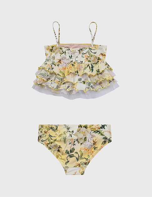 Aqua Blu Holly Tiered Frill Tankini Set | David Jones