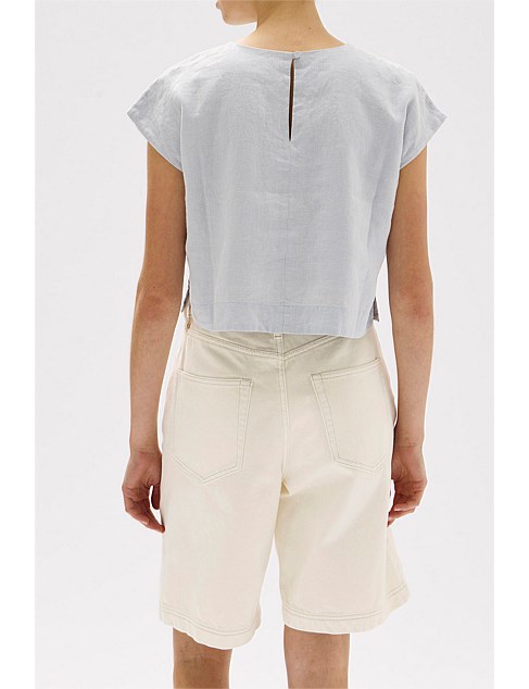 Assembly Label Tori Linen Top Blue Haze | David Jones