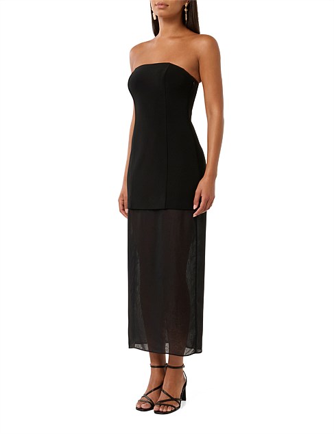Forever New Pamela Sheer Strapless Midi Dress | David Jones
