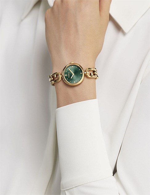 Furla Furla Mianuvola Round Green Dial Gold Bracelet Watch | David Jones