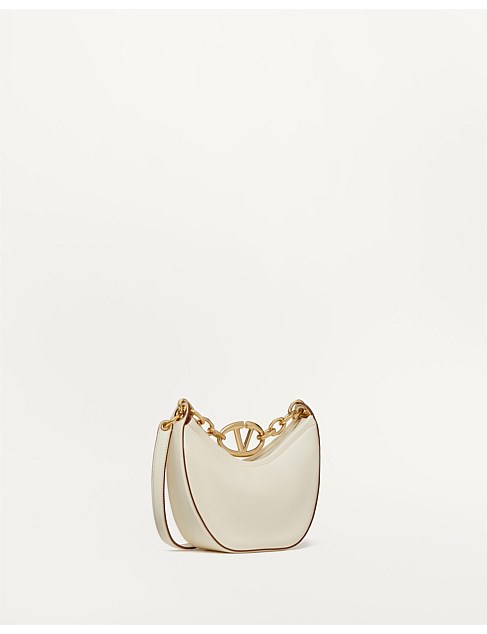 Valentino Vlogo Moon Bag Mini Hobo In Grainy Calfskin Leather | David Jones