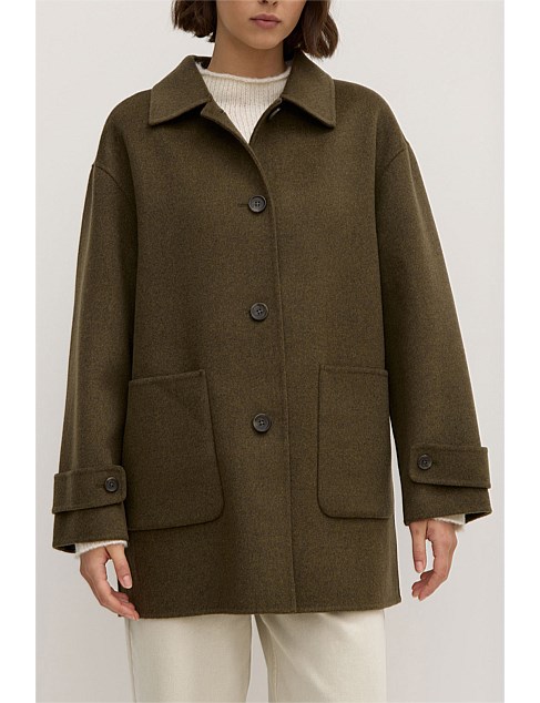 Assembly Label Pierra Wool Coat Spruce Marle | David Jones