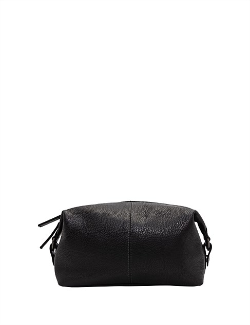Alta Linea Pebble Leather Washbag Floater Choc Bitter | David Jones