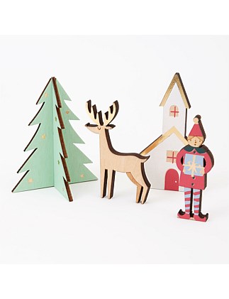 Meri Meri Festive Village Wooden Advent Calendar | David Jones